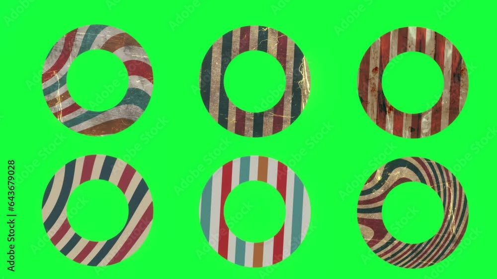 Retro themed disc in 3d.Vintage old style rounded disc with animation ...