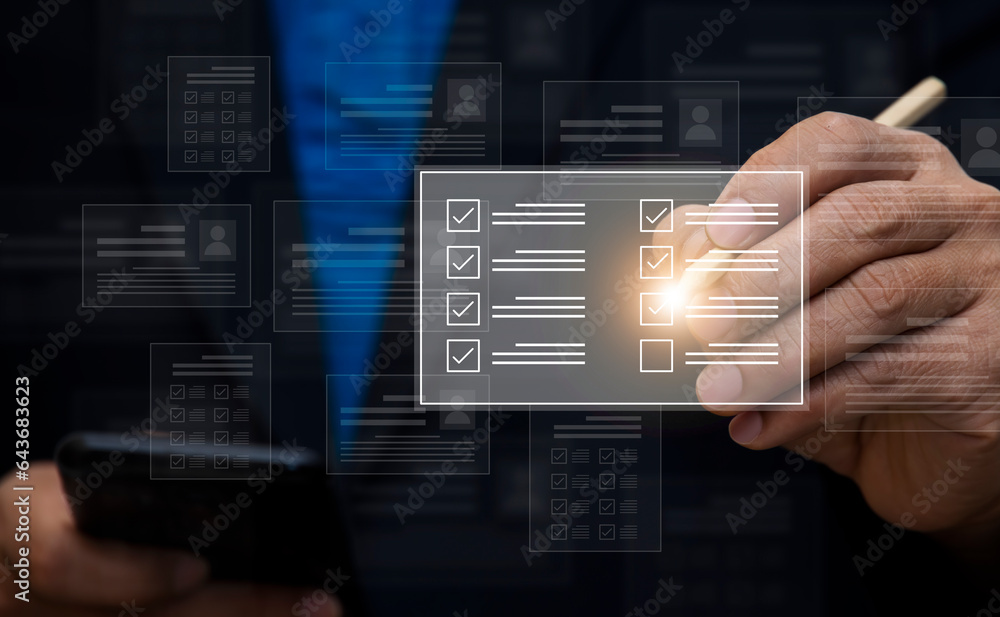 Quick Checklist and Clipboard Management Concepts business people ...