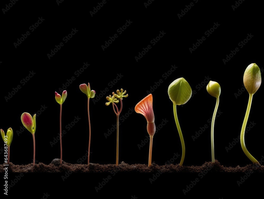 A time-lapse sequence capturing the transformation of a seed into a ...