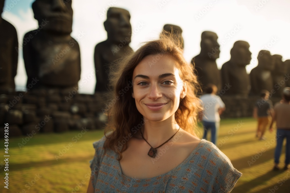 Medium shot portrait photography of a cheerful girl in his 30s wearing ...