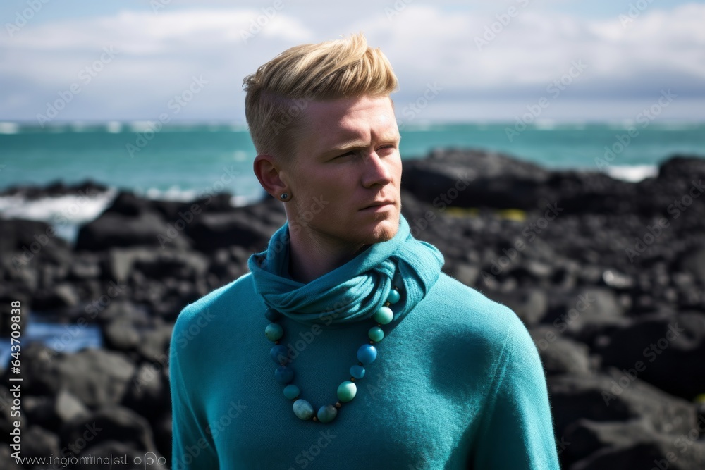 Environmental portrait photography of a glad boy in his 30s wearing a ...