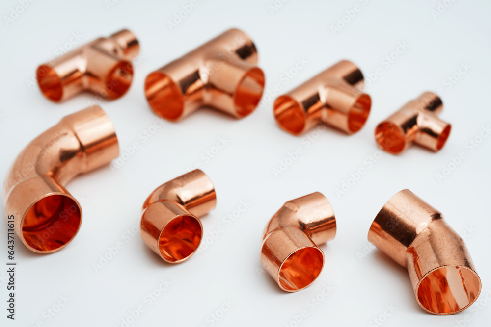 Copper plumbing fittings copper pipes connectors adapters for industry equipment and building ...