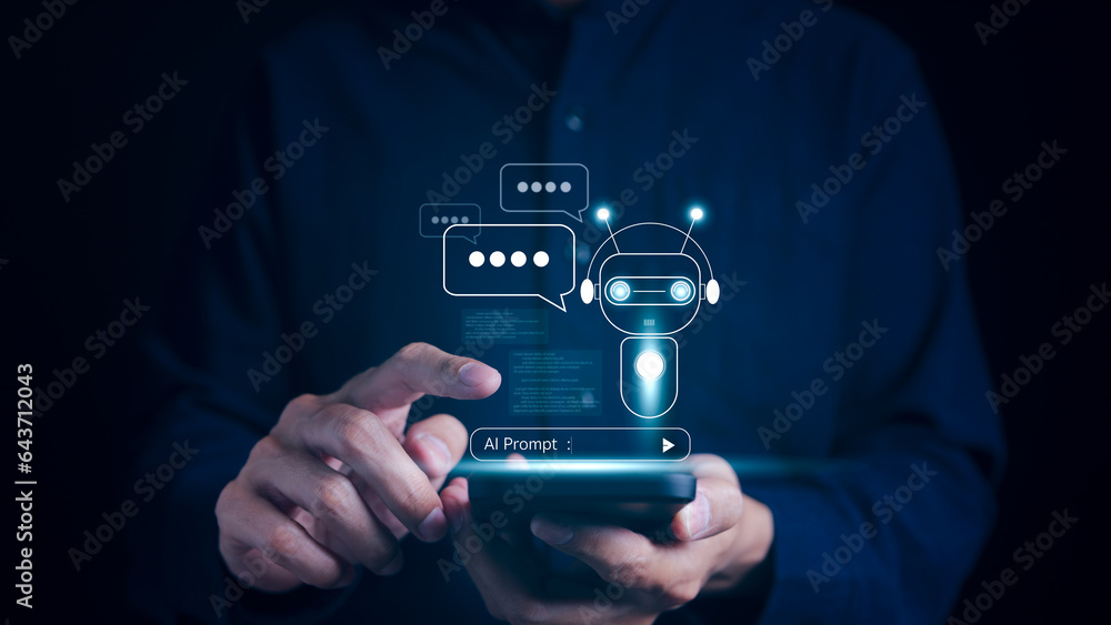 ChatGPT Chat with AI, Artificial Intelligence. by enter command prompt ...