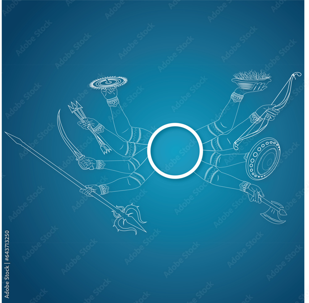 Happy Durga Puja Festival Background with Goddess Durga Hands, for ...