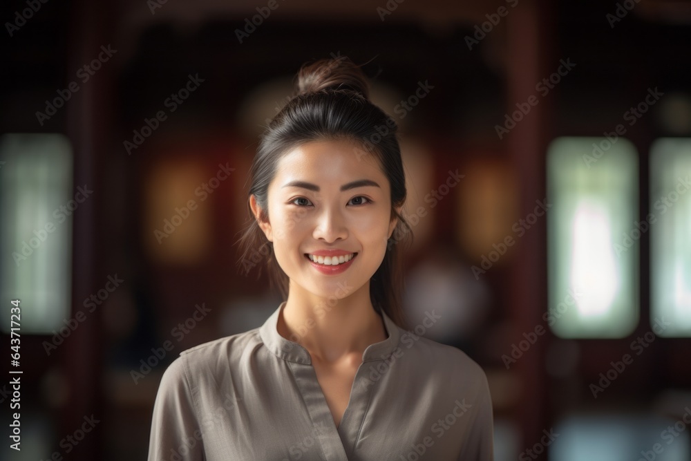 Headshot portrait photography of a joyful girl in his 30s wearing a ...