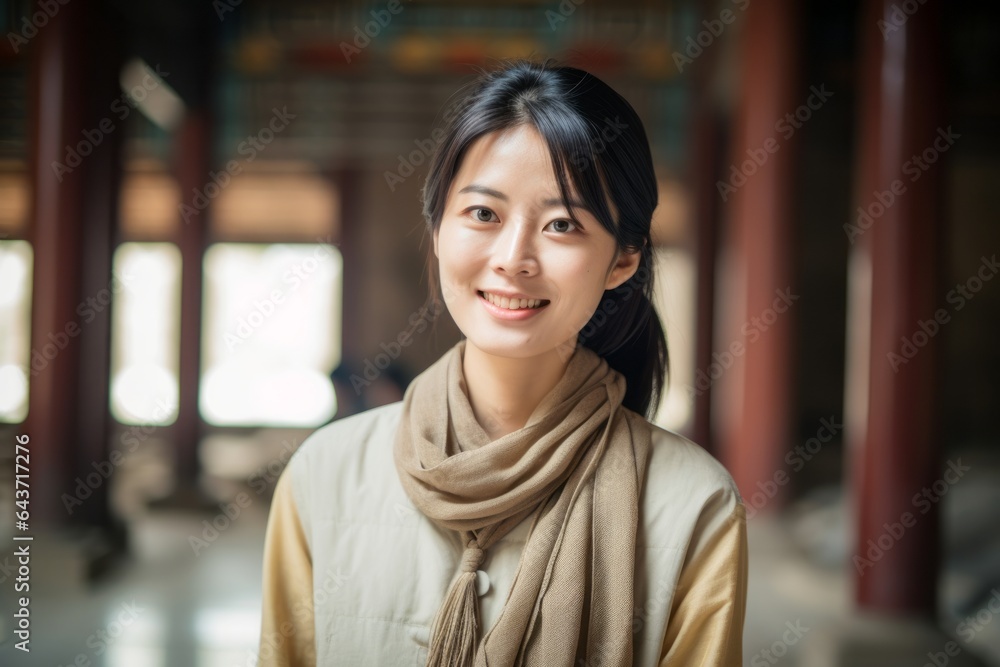 Headshot portrait photography of a joyful girl in his 30s wearing a ...