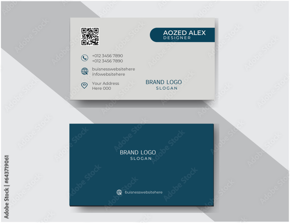 Vetor de Modern business card design, creative visiting card templete ...