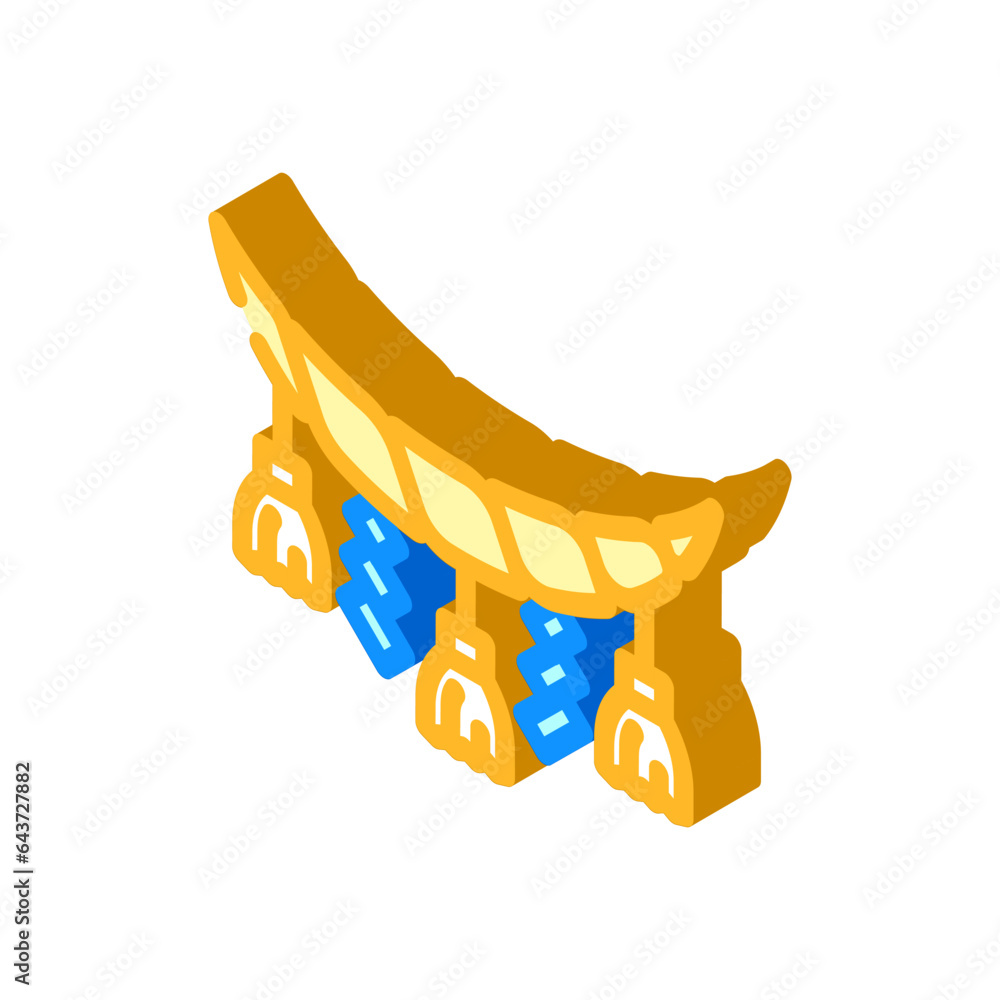 shimenawa rope shintoism isometric icon vector. shimenawa rope ...