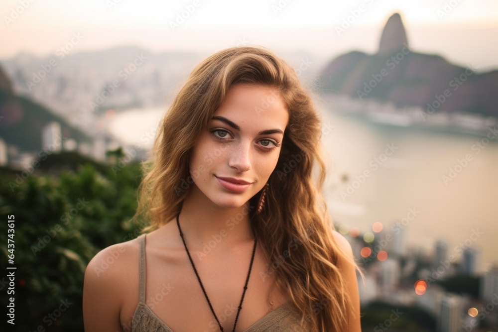 Headshot portrait photography of a blissful girl in his 20s wearing a ...