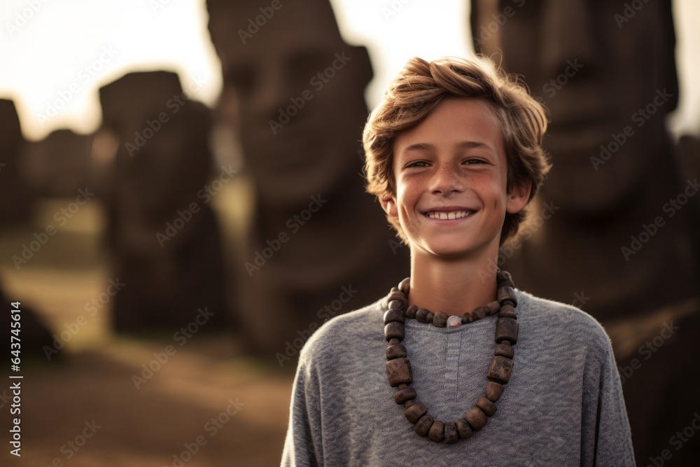 Lifestyle portrait photography of a grinning boy in his 30s wearing a ...