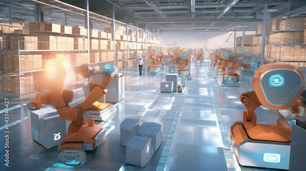 3D Cartoon Animation: Automated Retail Warehouse AGV Robots with ...