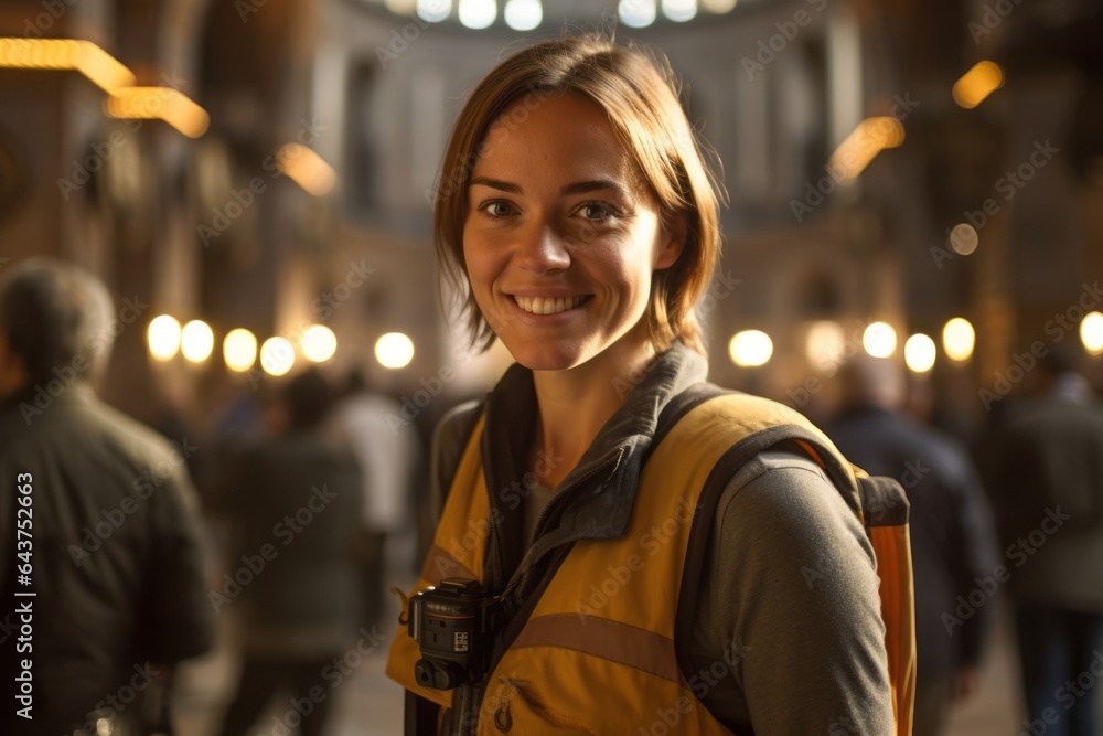 Photography in the style of pensive portraiture of a grinning girl in ...