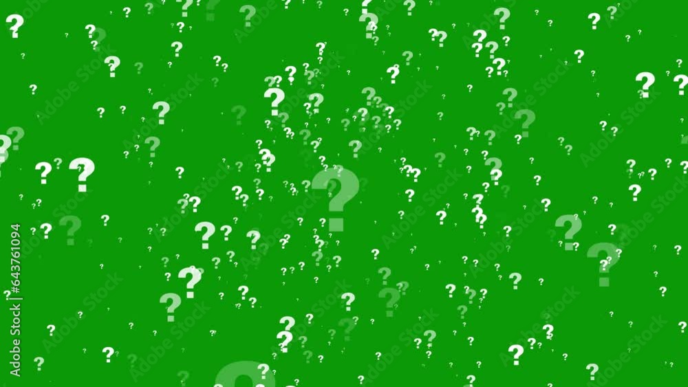 Question mark large size particle animation coming towards camera on ...