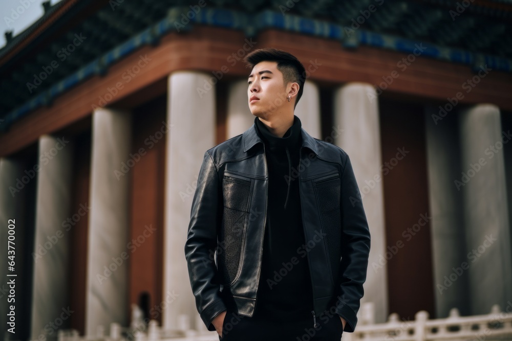 Lifestyle portrait photography of a content boy in his 30s wearing a ...