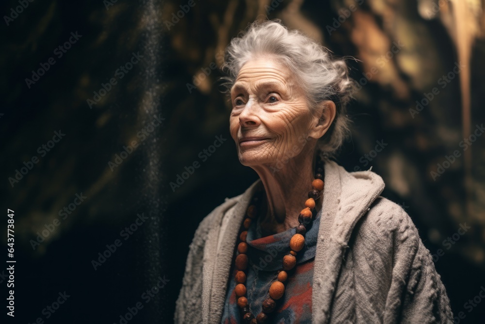 Lifestyle portrait photography of a tender old woman wearing a lace ...