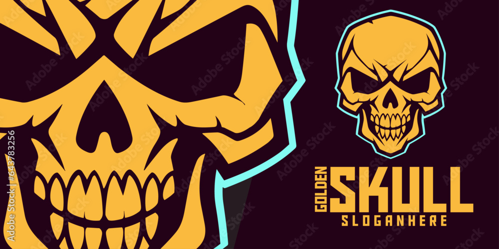 Sports and E-Sport Gaming Teams: Illustrated Golden Skull, Logo, Mascot ...