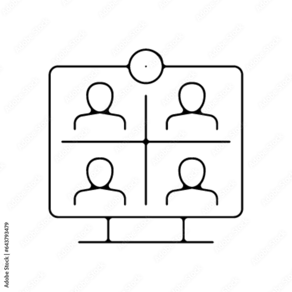 Pictogramme icones et logo conference vision camera travail Stock ...