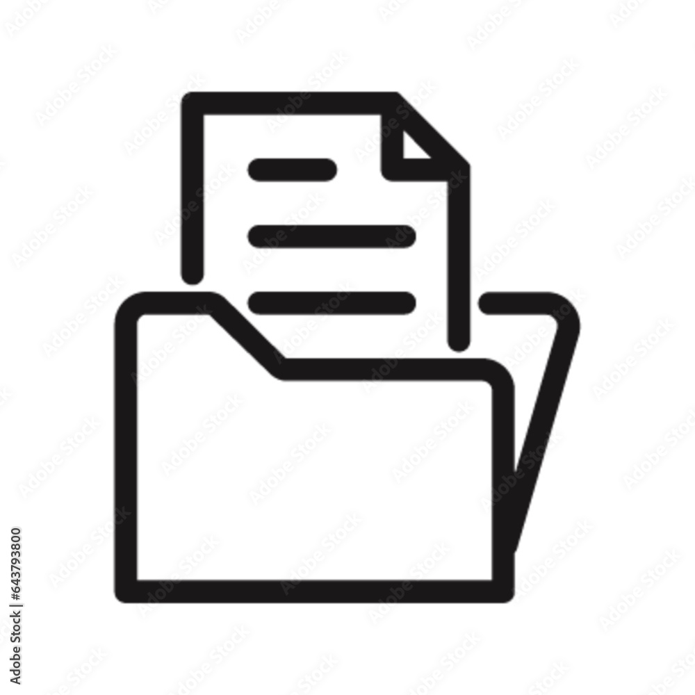 Pictogramme icones et logo document dossier travail gras Stock Vector ...