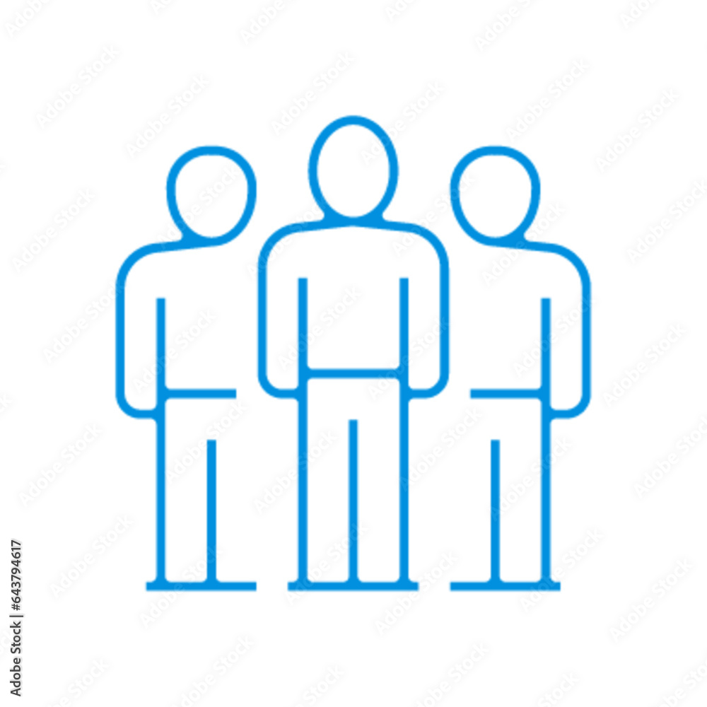 Pictogramme icones et logo equipe travail groupe bleu Stock Vector ...