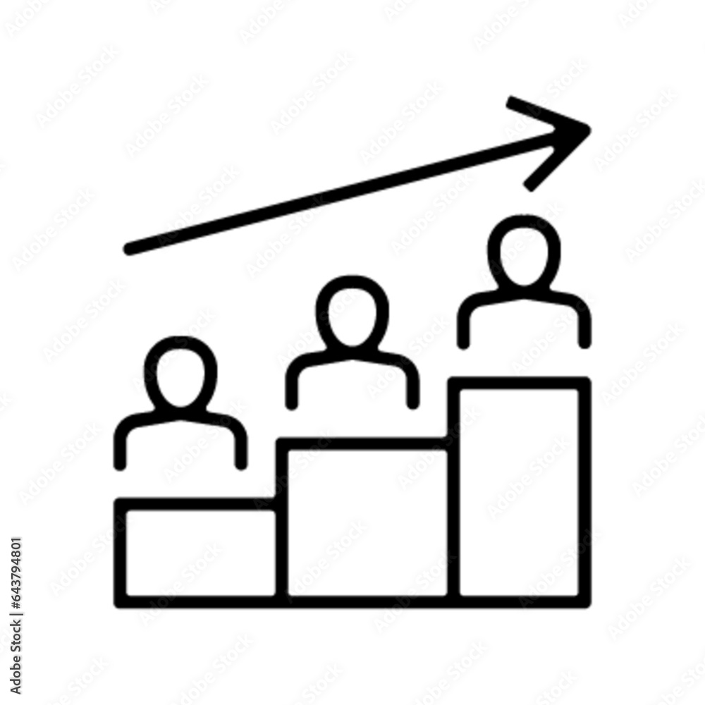 Pictogramme icones et logo evolution profil professionnel epais Stock ...