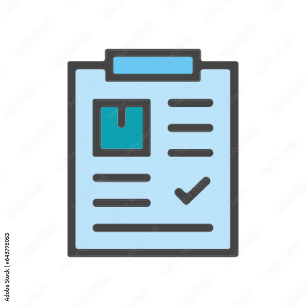 Pictogramme icones et logo liste a cocher notes couleur vert bleu Stock ...