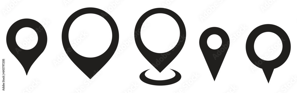 Simple map pin map marker pointer icon set modern map markers Stock Vector | Adobe Stock