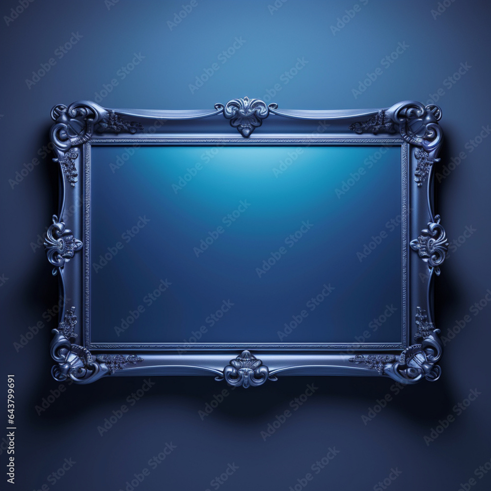 Fondo con detalle y textura de marco ornamental de tono azul sobre ...