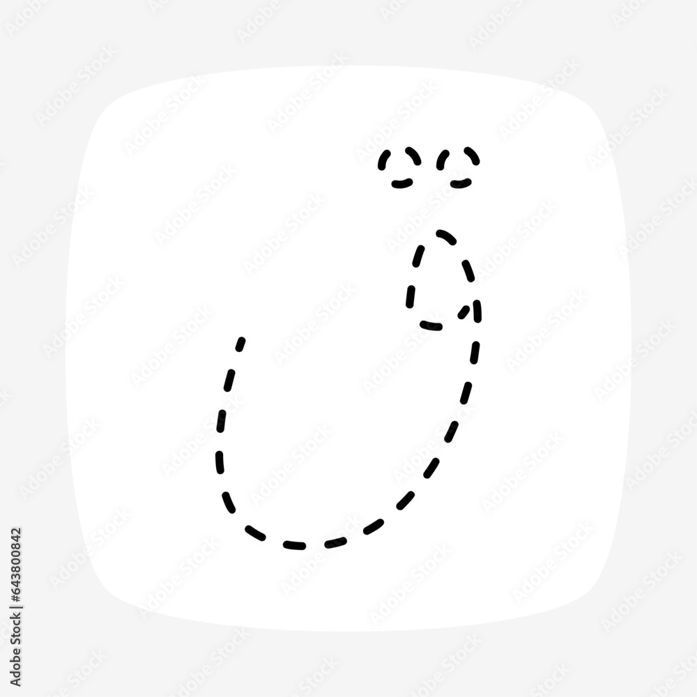 Urdu Alphabet Character "qaf" in Dotted Style isolated on white rounded ...