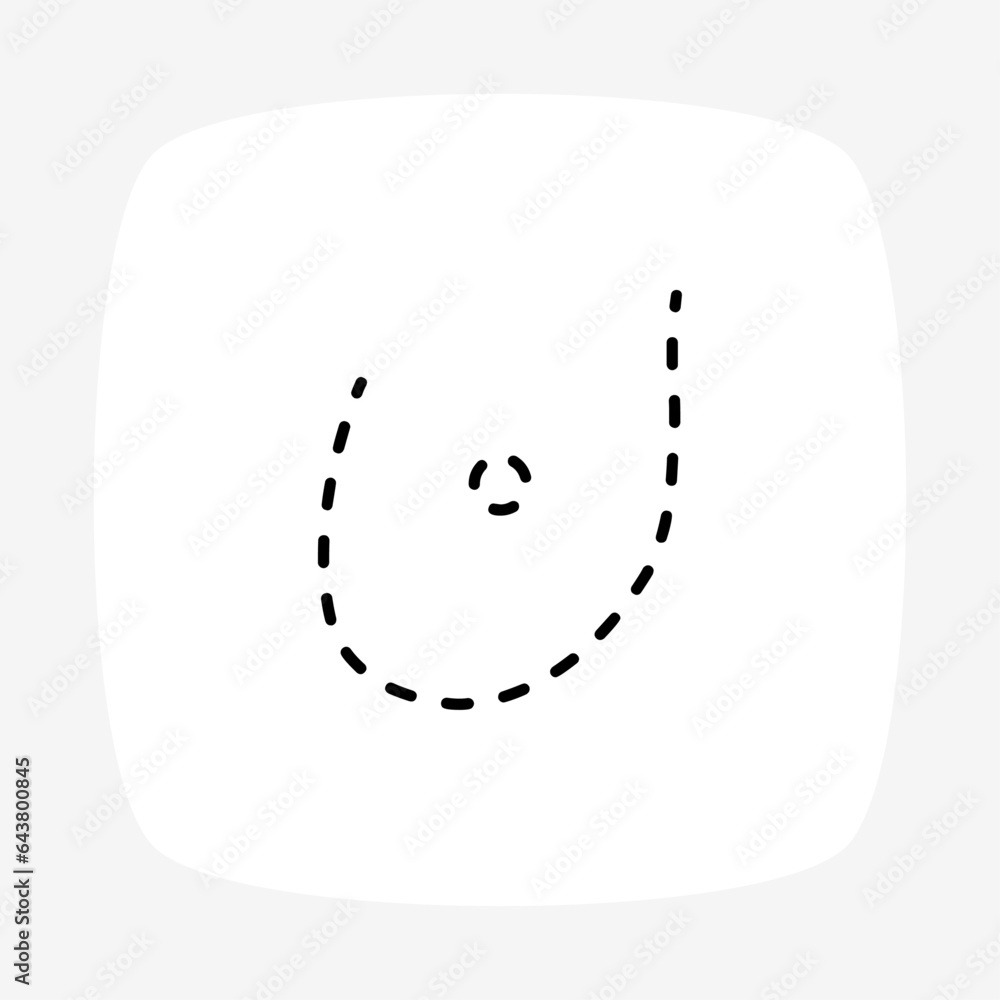 Urdu Alphabet Character "Noon" in Dotted Style isolated on white ...