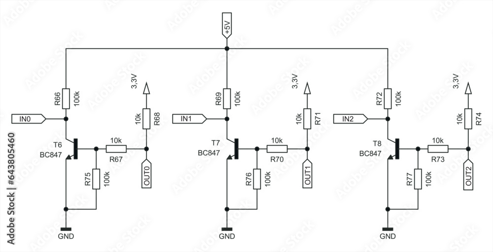 Schematic diagram of analog electronic device. Vector drawing ...