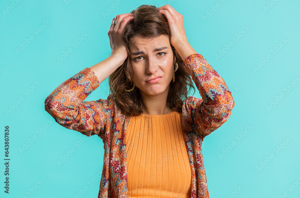 Sad woman feeling hopelessness loneliness, nervous breakdown, loses ...