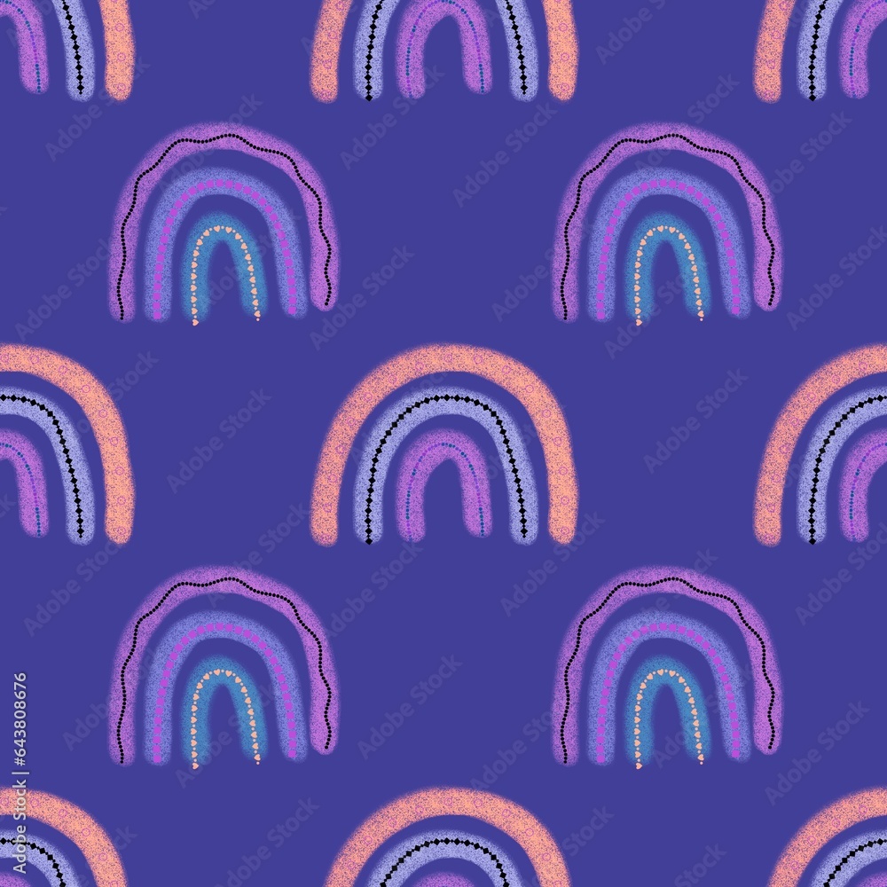 Cartoon kids seamless rainbow pattern for wrapping paper and fabrics ...