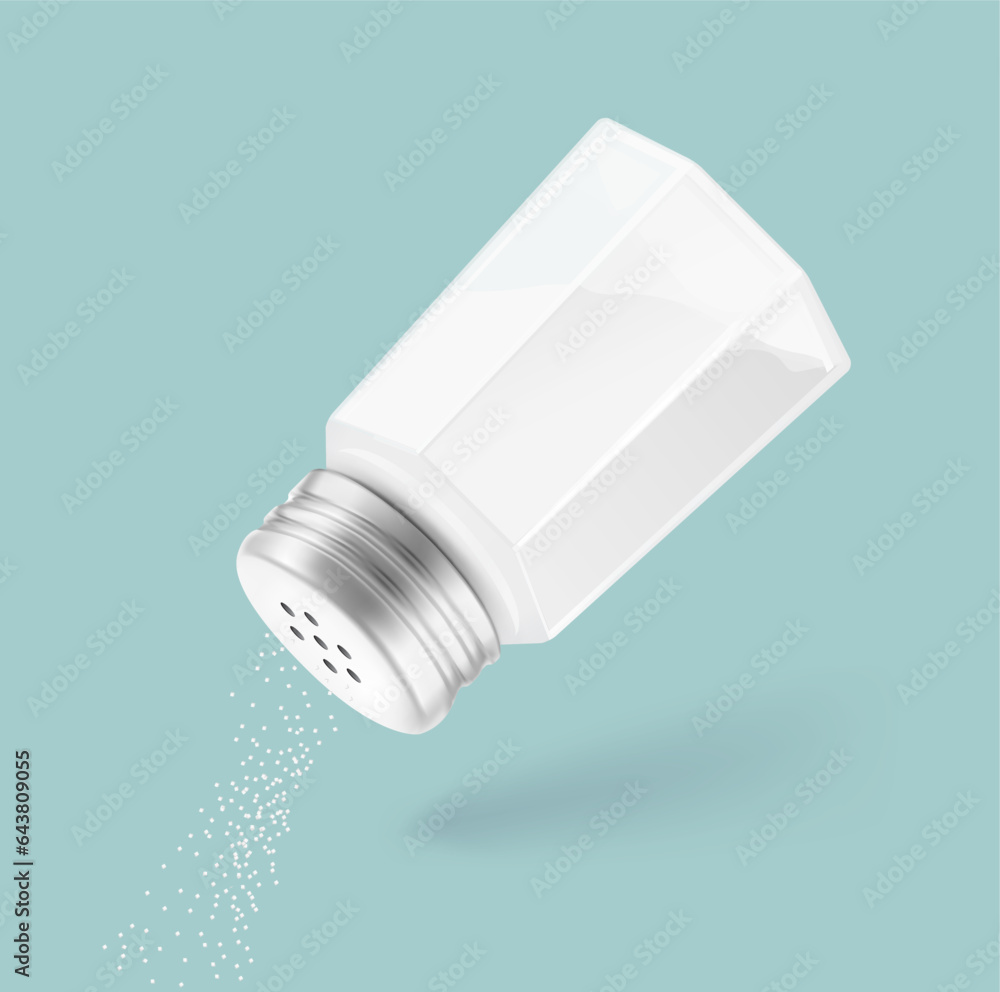 Realistic salt shaker mockup. Vector illustration, ready and simple to ...