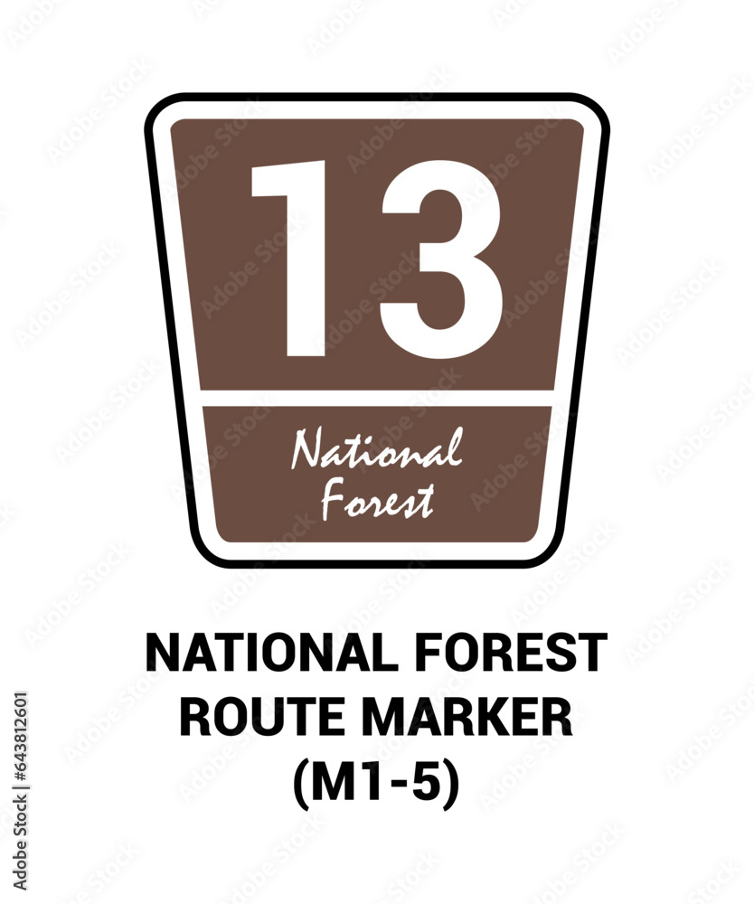 Photo & Art Print NATIONAL FOREST ROUTE MARKER Guide sign US ROAD ...