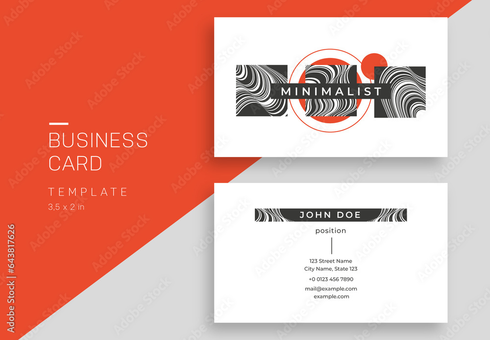 Minimalist Business Card Layout Stock Template | Adobe Stock
