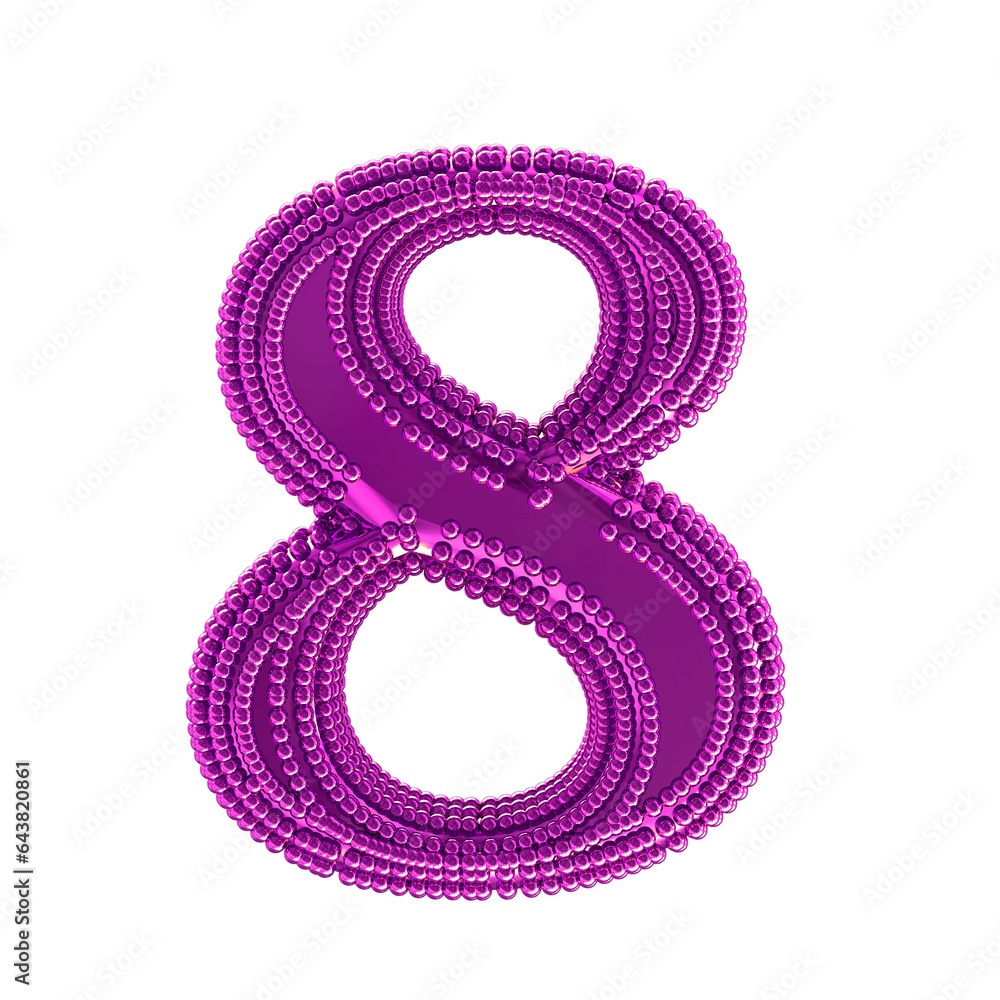 Small spheres on the purple symbol. number 8 Stock Illustration | Adobe ...