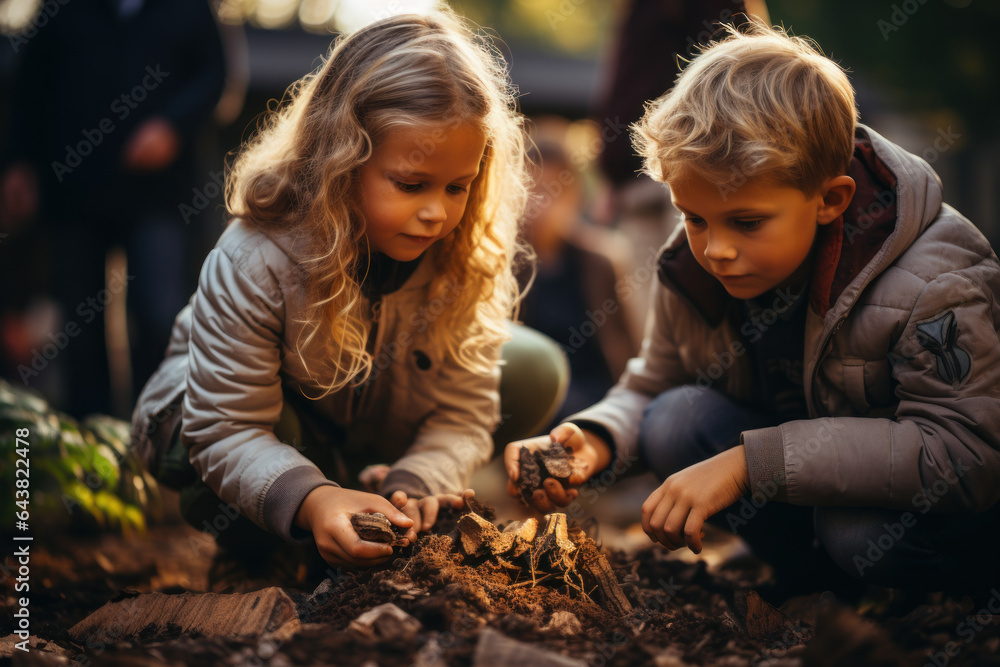 Kids dig into the soil, discovering earthworms and learning about soil ...