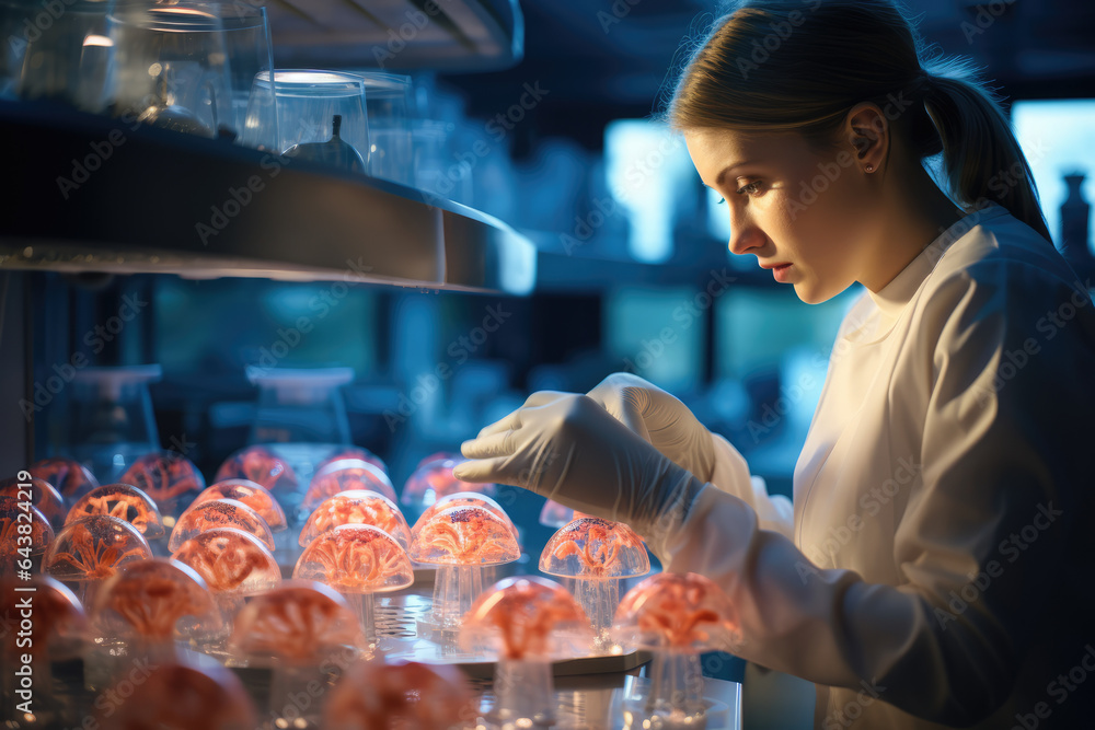Foto de A researcher examining a lab-grown organoid as part of ...