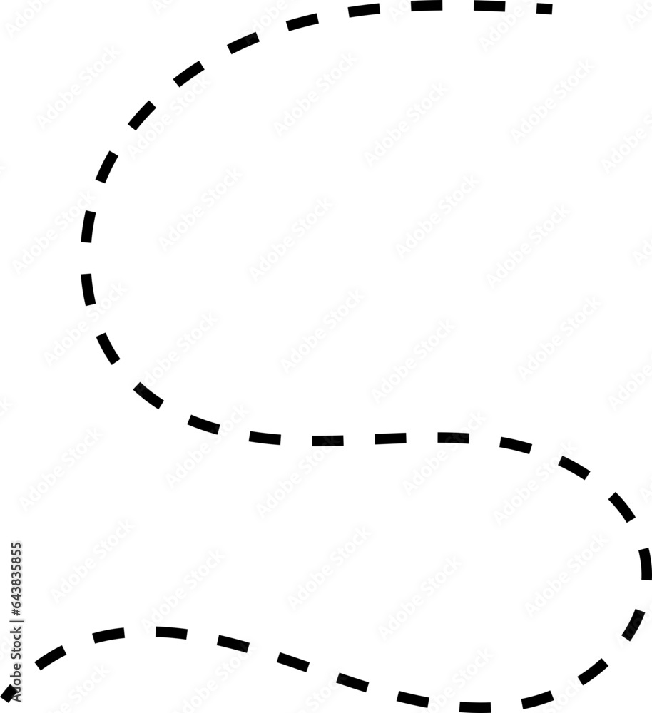 Curved Dashed Line Stock Vector | Adobe Stock