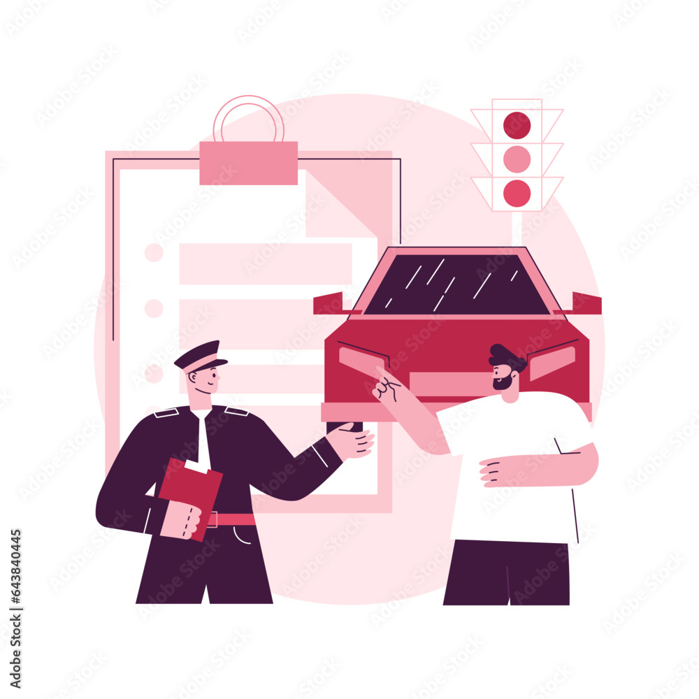 Traffic fine abstract concept vector illustration. Traffic law ...