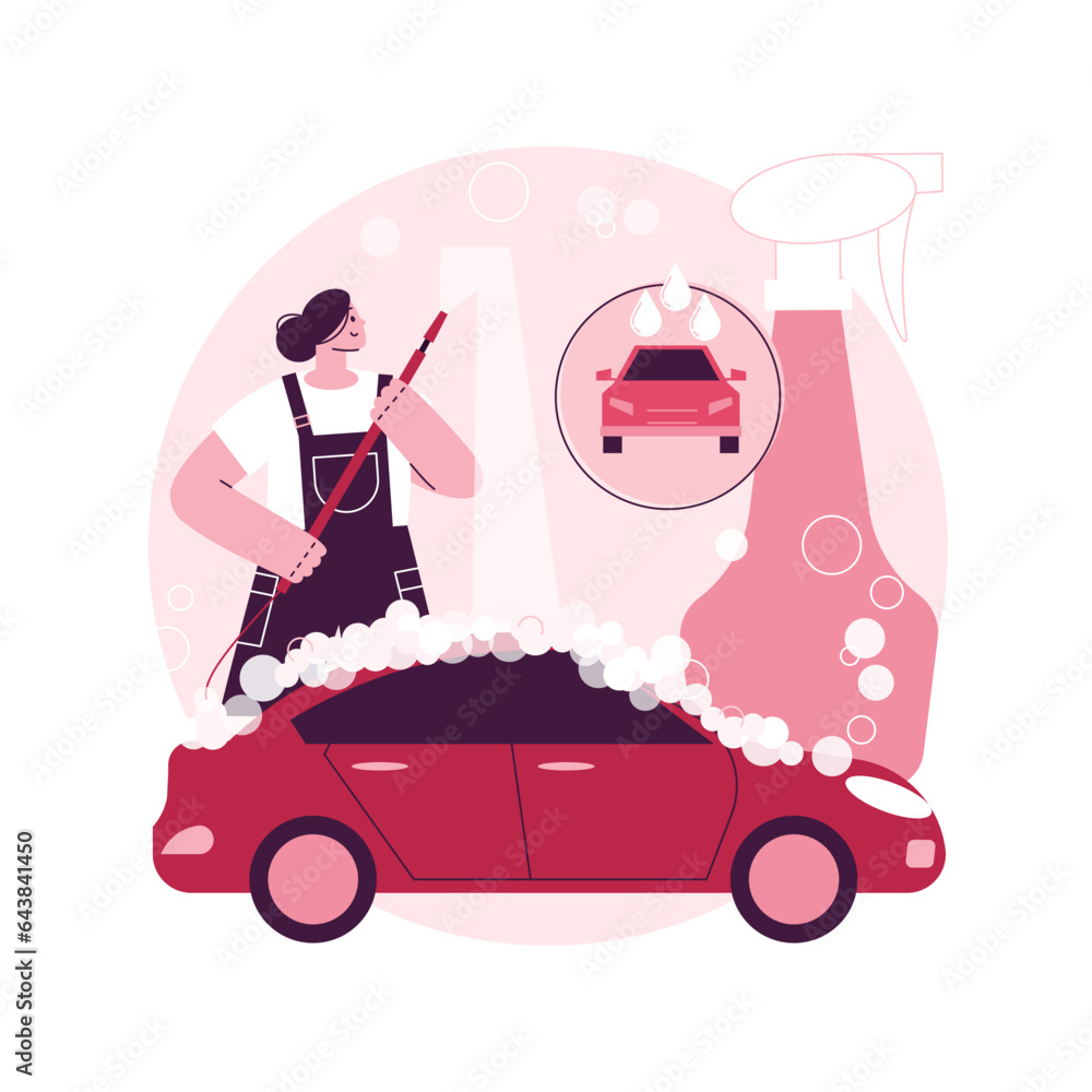 Car wash service abstract concept vector illustration. Automatic wash ...