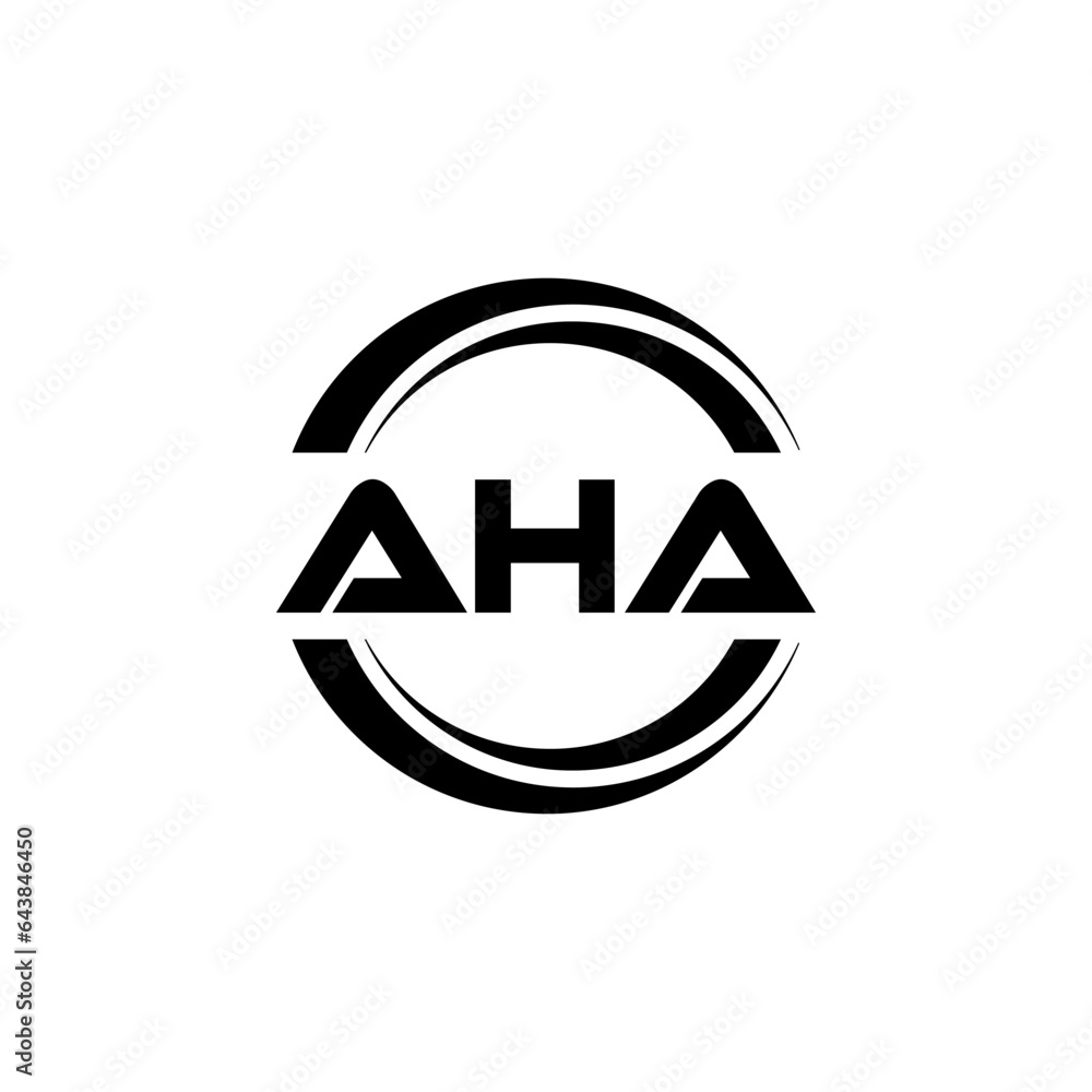 AHA letter logo design with white background in illustrator, vector ...
