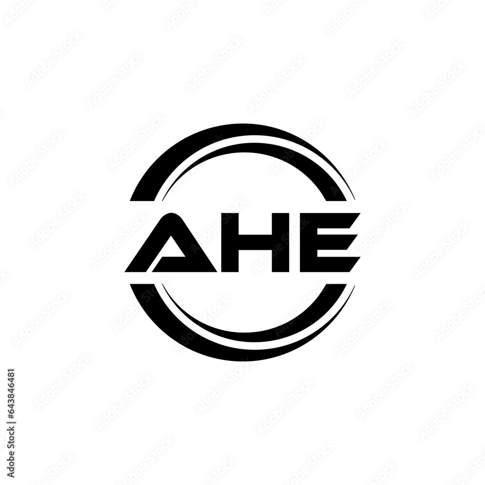 AHE letter logo design with white background in illustrator, vector ...