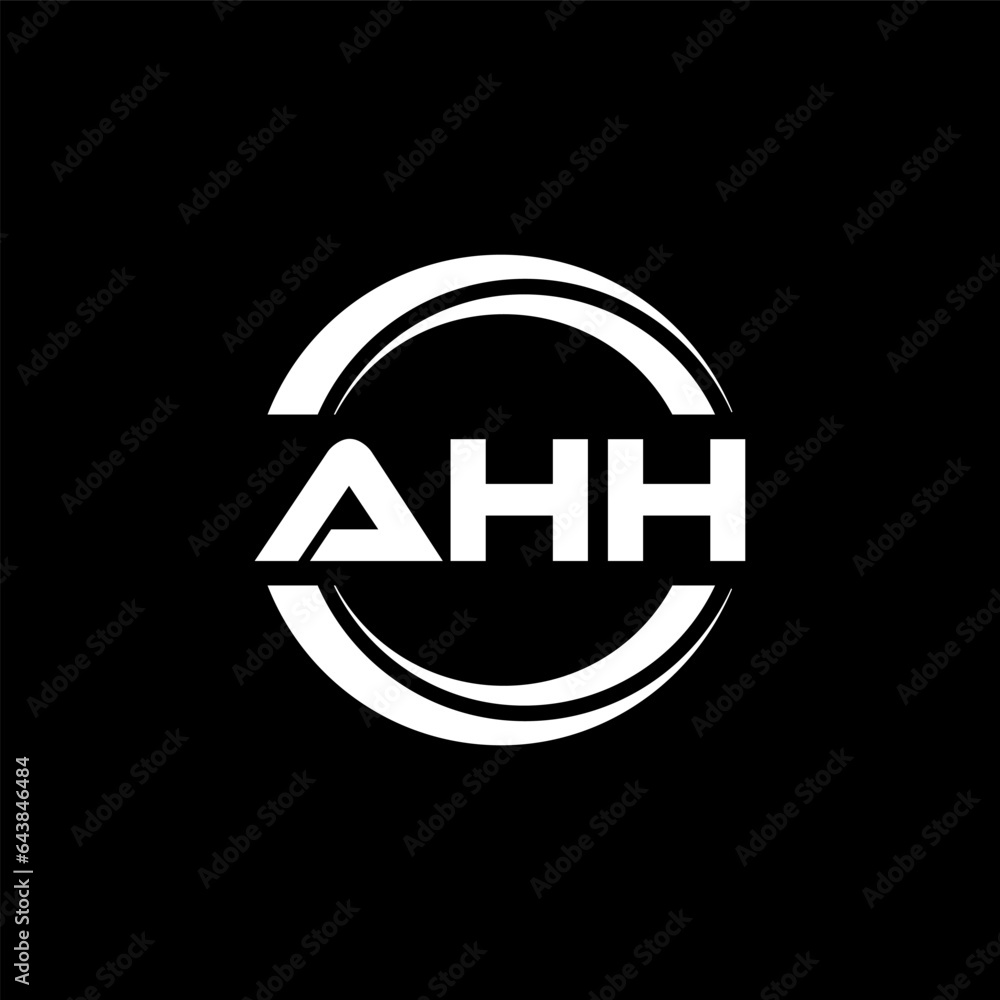 AHH letter logo design with black background in illustrator, vector ...
