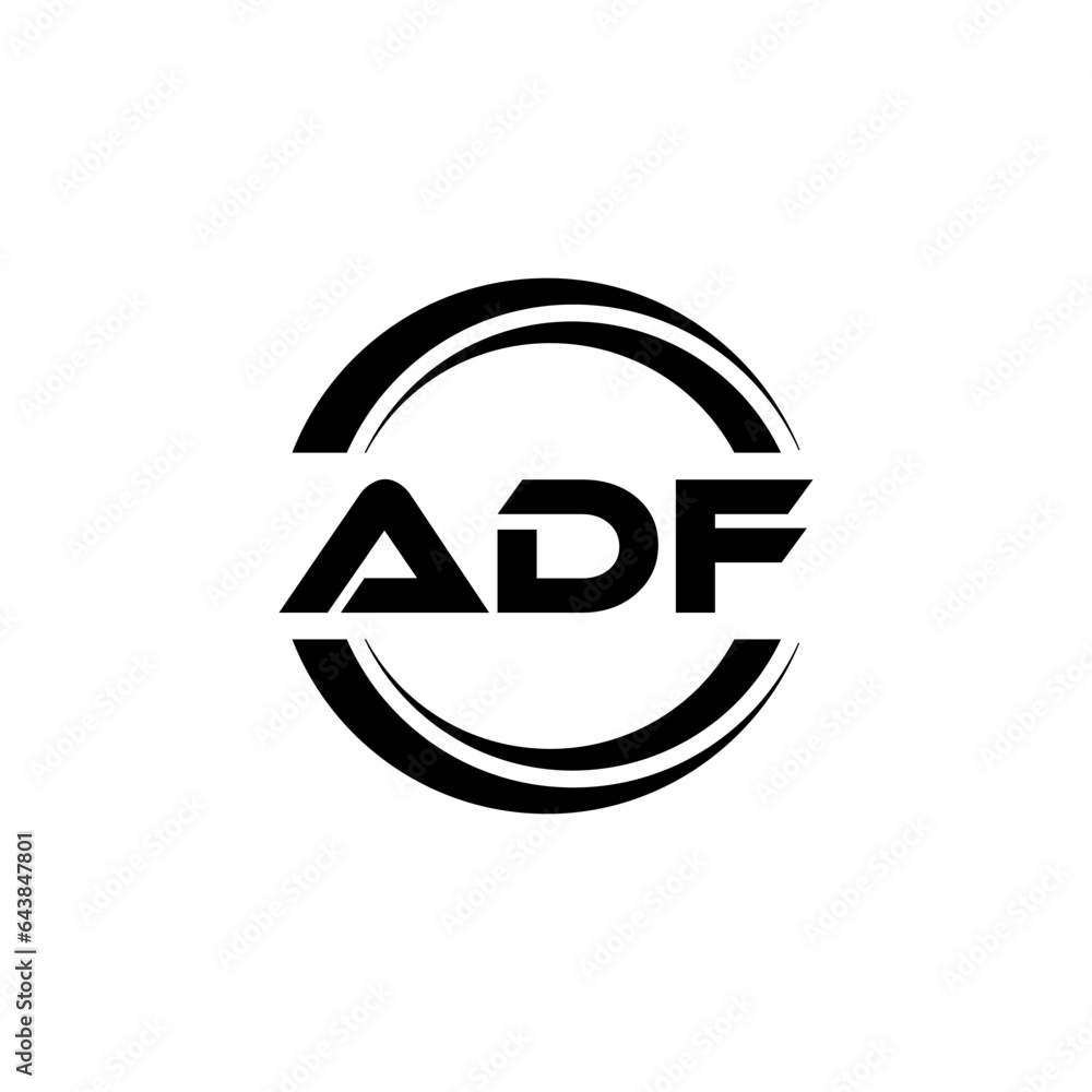 ADF letter logo design with white background in illustrator, vector ...