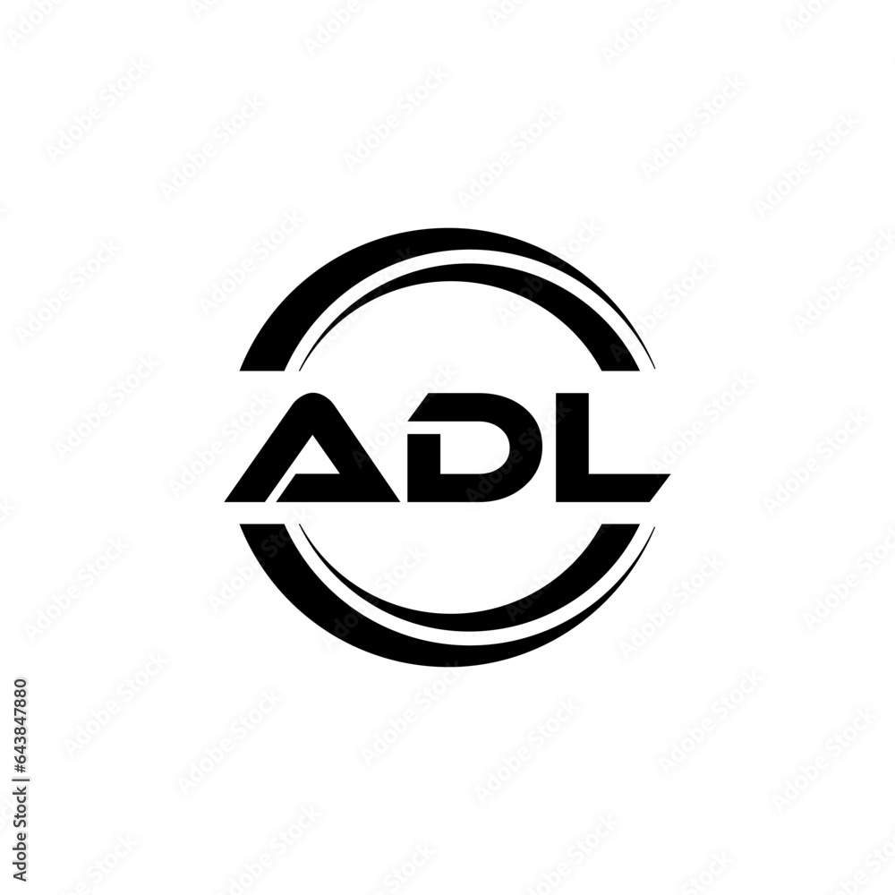 ADL letter logo design with white background in illustrator, vector ...