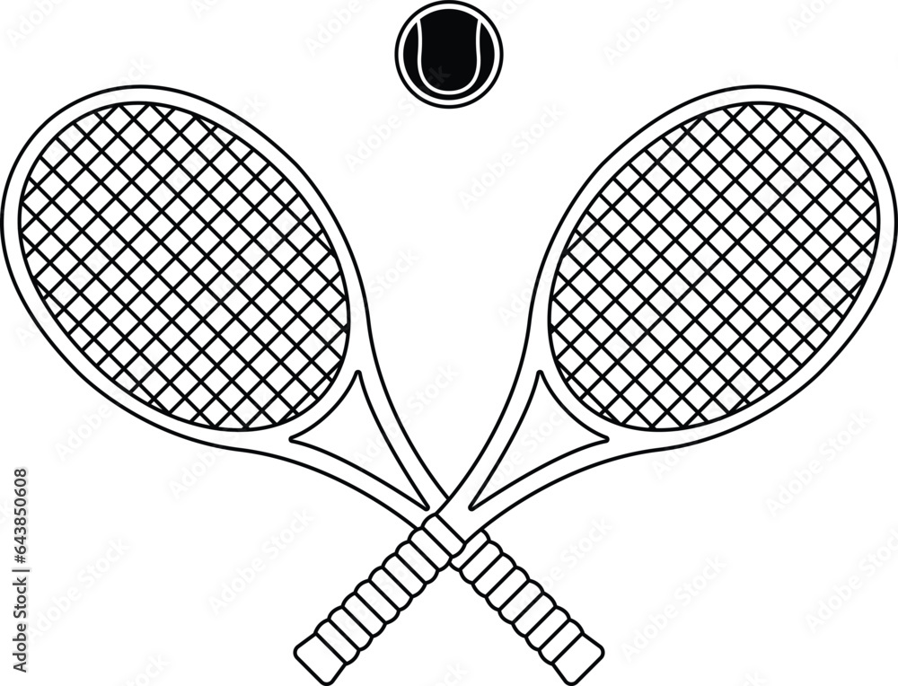 Tennis racket and ball clipart. Stock Vector | Adobe Stock