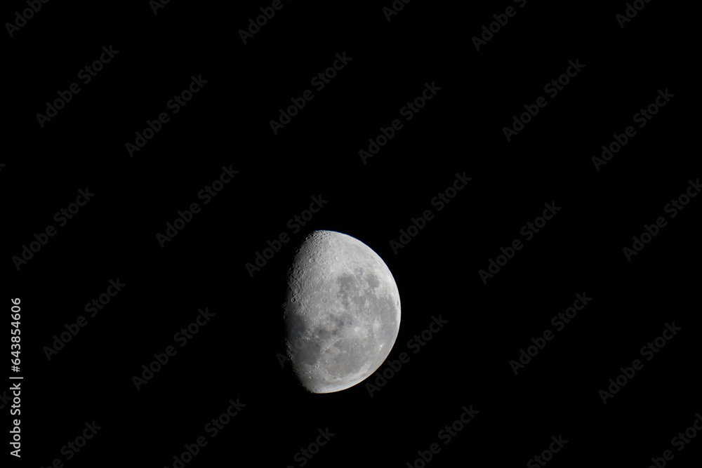 The Waning Gibbous Moon 70.1% in a clear cold night sky in the Southern ...