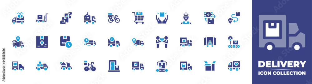 Delivery icon collection. Duotone color. Vector and transparent ...