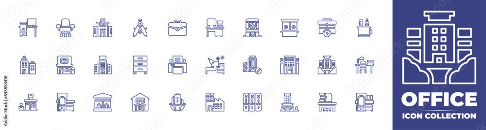 Office line icon collection. Editable stroke. Vector illustration ...